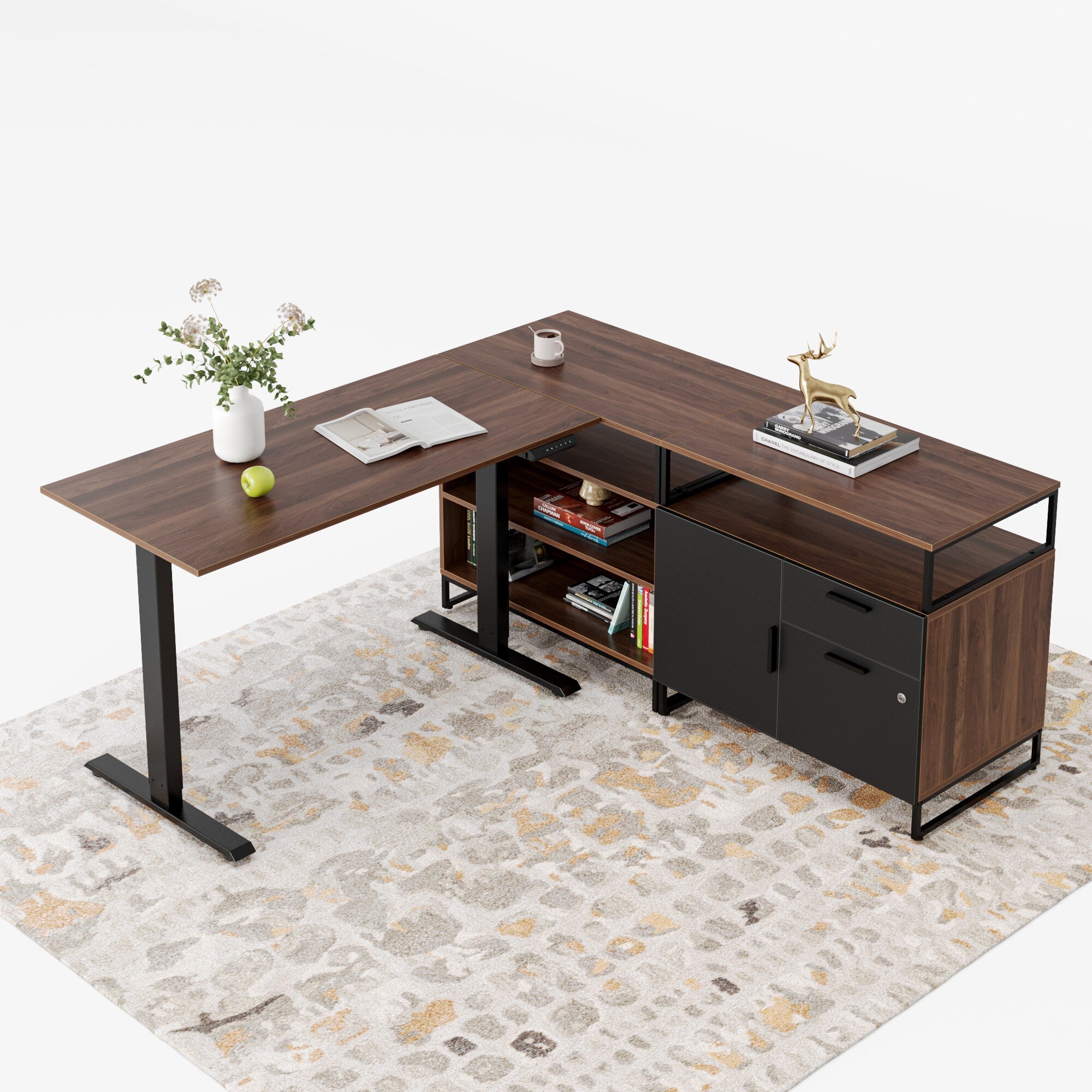 Executive-A Standing Desk for Home Office｜L Shaped Executive DesK