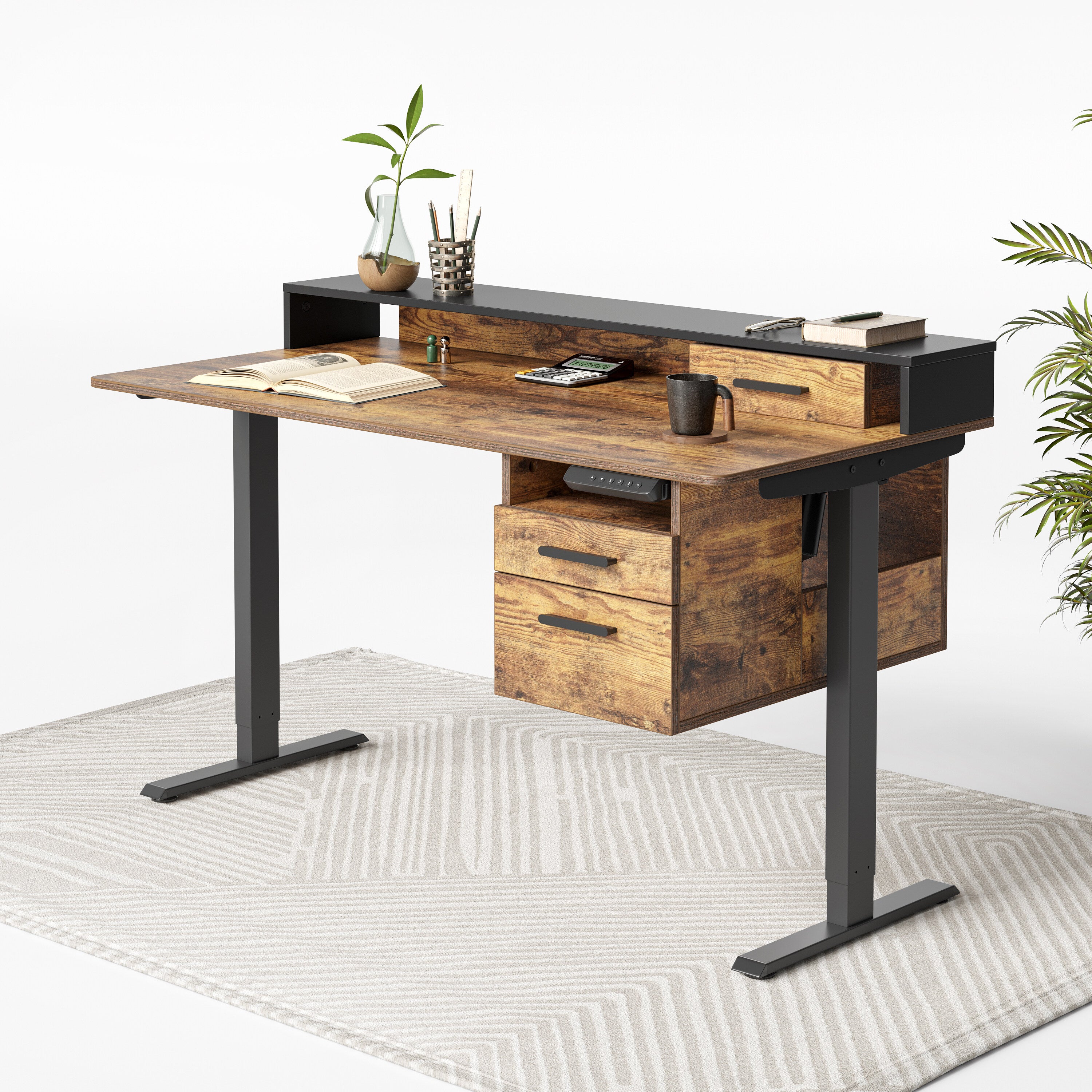 FEZiBO Troy Standing Desk, a desk with innovative storage solutions and ...