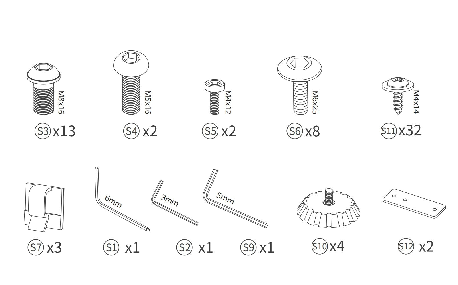 Screw kit for Vertical Table Plate Desk